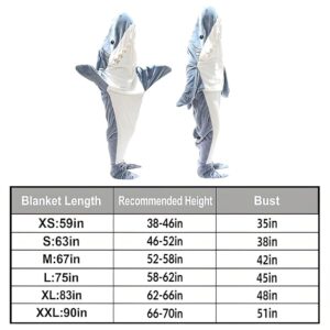 Shark Blanket Hoodie Kid, Wearable Shark Blanket, Shark Sleeping Bag, Soft Cozy Warm Flannel Hoodie, Shark Blanket Onesie Kids(S)