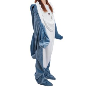 Shark Blanket Hoodie Kid, Wearable Shark Blanket, Shark Sleeping Bag, Soft Cozy Warm Flannel Hoodie, Shark Blanket Onesie Kids(S)