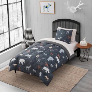 kids bedding set bed in a bag for boys and girls toddlers printed sheet set and comforter, twin, safari