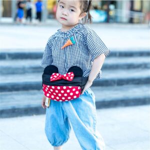 Cute Little Girls Fanny Pack for Travel Disney Belt Bag Small Children Kids Waist Bag Toddler Baby Minnie Mickey Mouse Fanny Pack