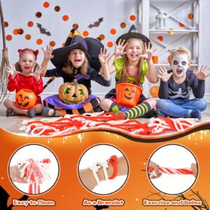 Hiboom 36 Sets Halloween Party Favors, 36 Halloween Stretchy Strings Sensory Fidget Toys with 36 Halloween Greeting Cards and Hemp Rope Stretchy Stress Relief Toys for Students Treat Bags Gift