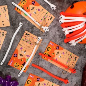 Hiboom 36 Sets Halloween Party Favors, 36 Halloween Stretchy Strings Sensory Fidget Toys with 36 Halloween Greeting Cards and Hemp Rope Stretchy Stress Relief Toys for Students Treat Bags Gift