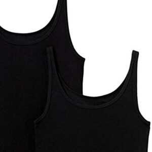 Amazon Essentials Women's Slim-Fit Thin Strap Tank Top, Pack of 2, Black, Medium