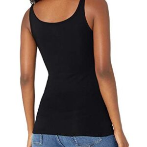 Amazon Essentials Women's Slim-Fit Thin Strap Tank Top, Pack of 2, Black, Medium