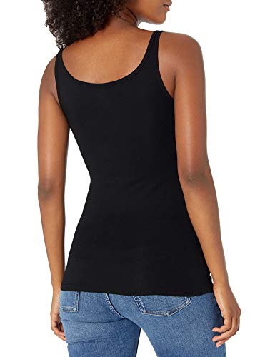 Amazon Essentials Women's Slim-Fit Thin Strap Tank Top, Pack of 2, Black, Medium