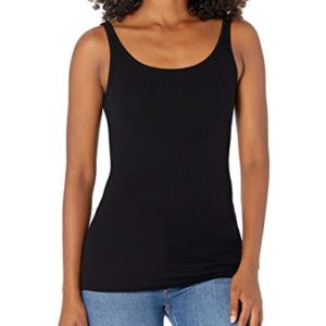 Amazon Essentials Women's Slim-Fit Thin Strap Tank Top, Pack of 2, Black, Medium