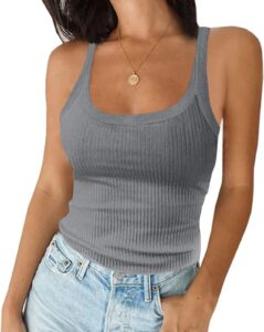 ivay womens scoop neck ribbed knit tank top sexy cotton sleeveless camisole shirts