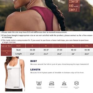 TELALEO 5-Pack Women's Workout Tank Tops, Athletic Racerback, Compression Dry Fit - Black/Grey/White/Red/Pink M