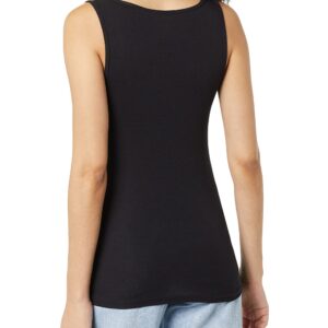 Amazon Essentials Women's Slim Fit Square Neck Tank, Pack of 2, Black, Medium