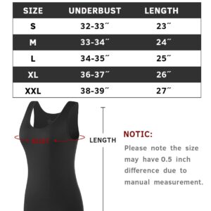 Rosyline 4 Piece Women Tank Tops Basic Sleeveless Undershirt Layering Tanks Black/Grey/White/Pink M