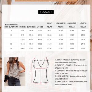 Dokotoo Womens Tops Dressy Casual Leopard Print Crewneck Sleeveless Slim Fit Summer Lightweight Tank Tops Leopard X-Large