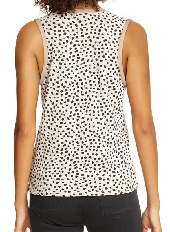 Dokotoo Womens Tops Dressy Casual Leopard Print Crewneck Sleeveless Slim Fit Summer Lightweight Tank Tops Leopard X-Large