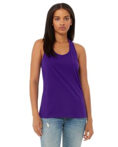 bella + canvas ladies' jersey racerback tank m team purple