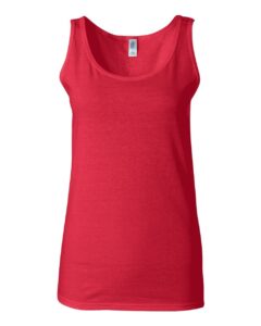 fashion gildan 64200l gd ladies tank top cherry red large