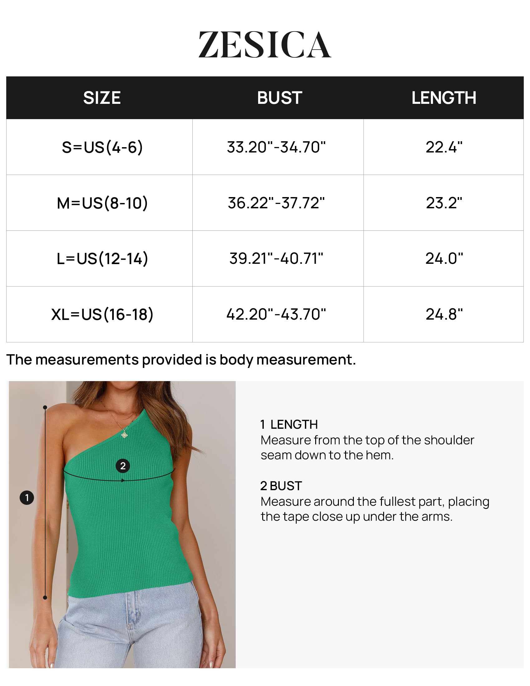 ZESICA Women's One Shoulder Tank Summer Sleeveless T Shirt Ribbed Knit Slim Fit Sexy Casual Basic Tee Tops,Green,Medium