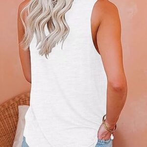 KKJ 2 Pack Womens Tank Tops Crew Neck Sleeveless Summer Cute Tops Loose Fit Basic Workout Casual Shirts 2024 Fashion Clothes