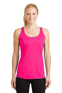 sport-tek women's posicharge competitor racerback tank lst356 neon pink medium