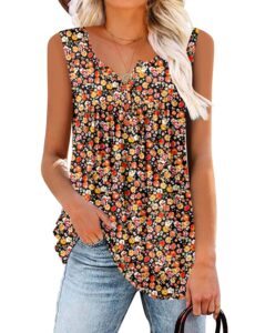 tank top for women yellow red floral sleeveless tops floral tops l