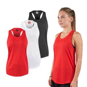 nautica 3 pack mesh workout tank tops for women active athletic gym workout running exercise yoga dry-fit fabric