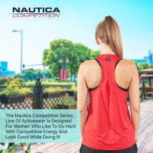 Nautica 3 Pack Mesh Workout Tank Tops for Women Active Athletic Gym Workout Running Exercise Yoga Dry-Fit Fabric