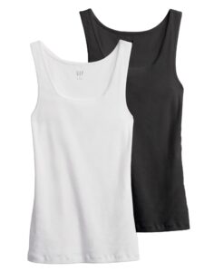 gap womens ribbed tank top cami shirt, white v2 global pack, large tall us