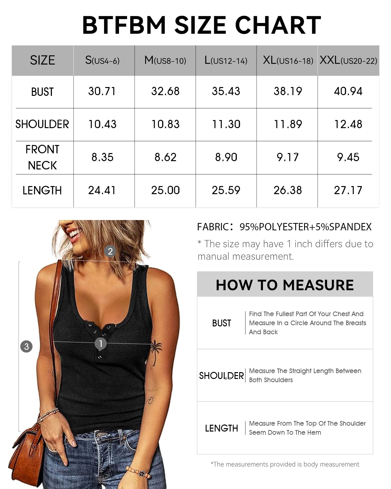 BTFBM Women's Summer Ribbed Tank Tops Crew Neck Button Down Slim Fit Basic Sleeveless Tunic Blouse Casual Henley Shirts(Sleeveless Black, Medium)