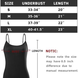 Orrpally Basic Cami Tank Tops Women Lightweight Camisole Stretch Tank Top Adjustable 4-Pack Black White Gray ArmyGreen S