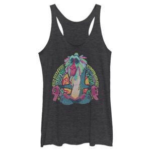 disney junior's freaky rafiki tri-blend racerback tank top, black heather, xx-large