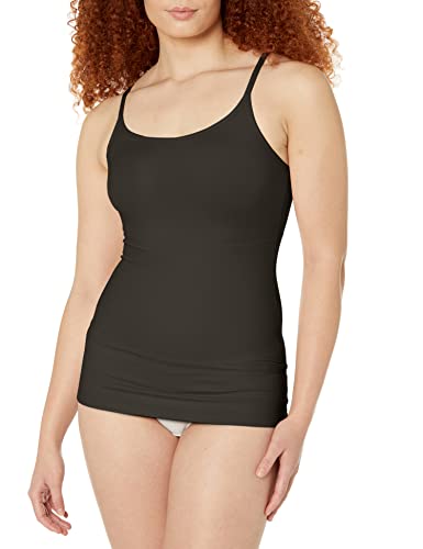 Maidenform Womens Long Length Cami, Firm Control Microfiber Smoothing Tank Shapewear-tops, Black, Large US