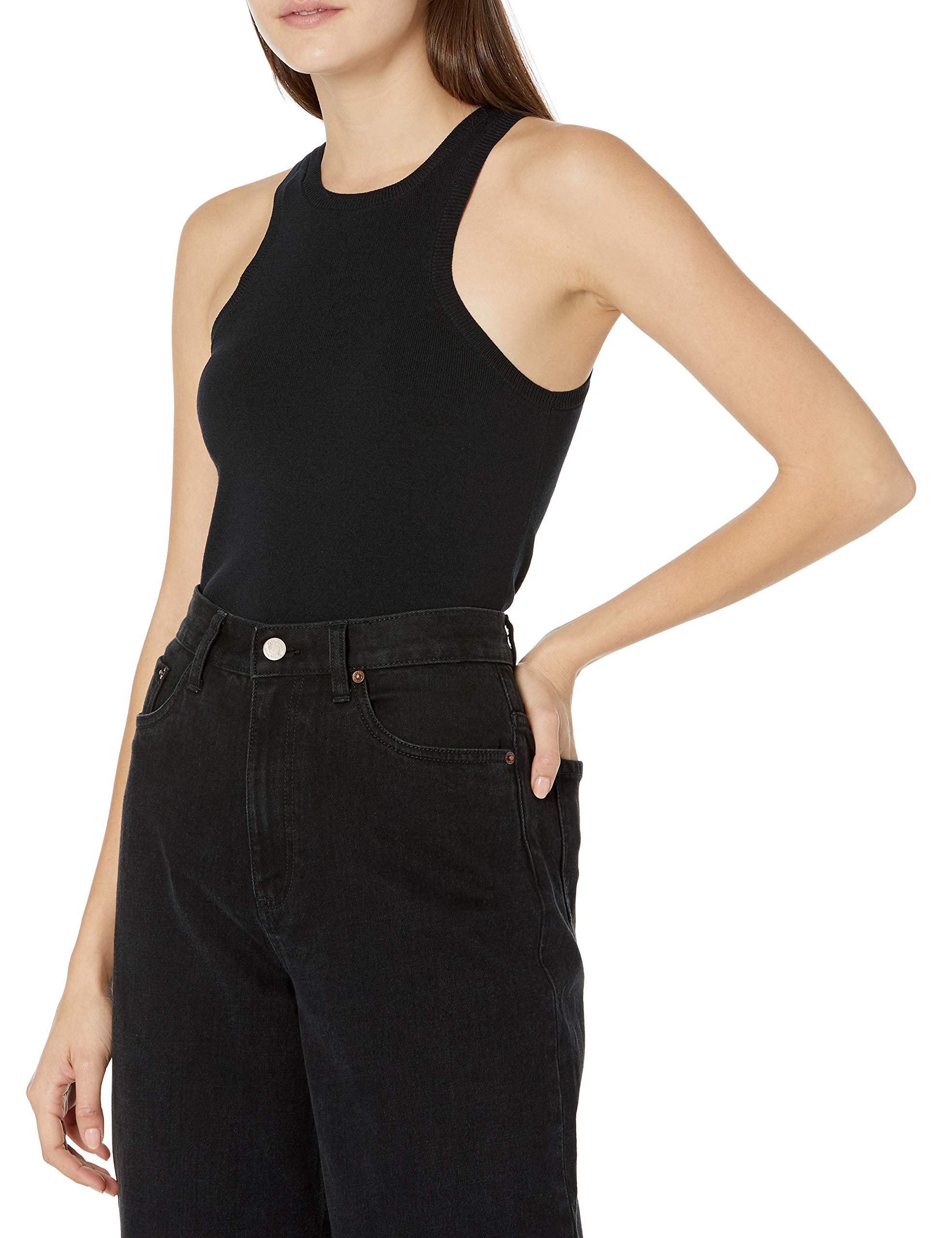 The Drop Women's @lucyswhims Sleeveless Halter Crewneck Sweater Tank, Black, XS