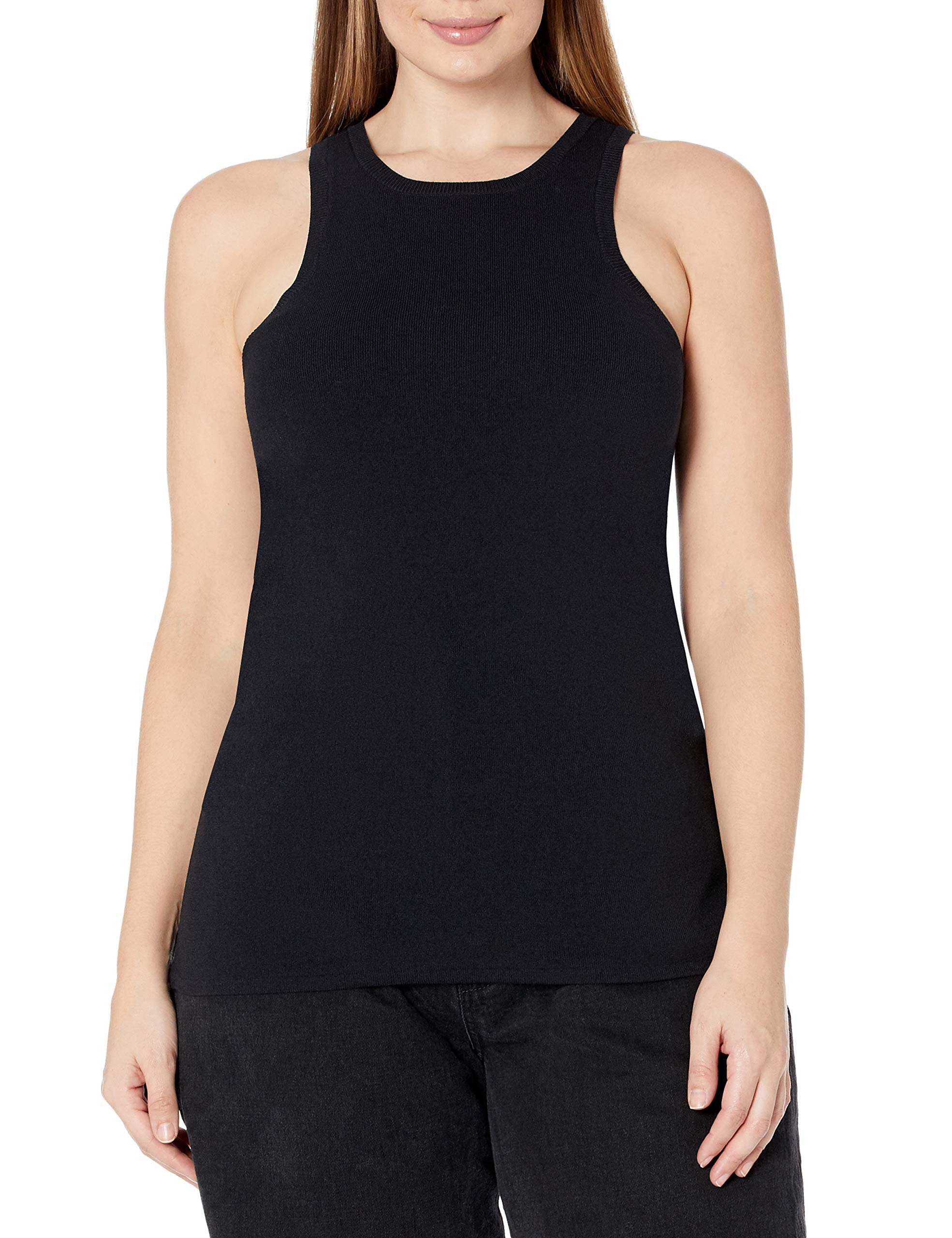 The Drop Women's @lucyswhims Sleeveless Halter Crewneck Sweater Tank, Black, XS