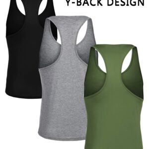 COOFANDY Men's 3 Pack Gym Tank Tops Sleeveless Workout Fitness Tee Y-Back Muscle T Shirts