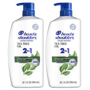 head & shoulders 2 in 1 dandruff shampoo and conditioner, anti-dandruff treatment, tea tree oil for daily use, 32.1 oz each(pack of 2)