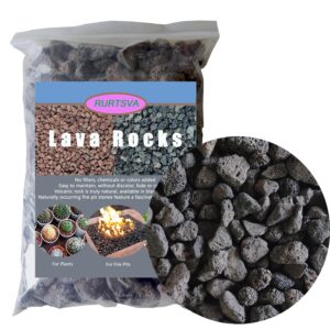 medium lava rock 5lbs, 0.8" - 1.2" natural volcanic stones use in fireplace, fire pit or bowl rocks for indoor outdoor natural gas propane fires and decorative landscaping