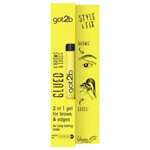 got2b glued for brows & edges 2 in 1 wand eyebrow gel, 72hr hold, no white residue or stickness, vegan, silicone free, alcohol free, 16 ml