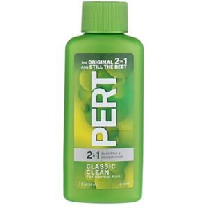 pert plus 2-in-1 shampoo & conditioner, classic clean 1.70 oz (pack of 6)