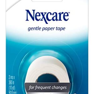 Nexcare Gentle Paper Tape, Medical Paper Tape, Secures Dressings and Lifts Away Gently - 2 In x 10 Yds, 1 Roll of Tape