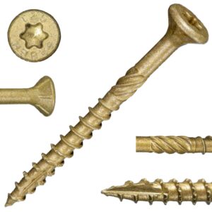 #9 x 2" saberdrive tan xl1500 coated exterior star drive multi-purpose deck screws 1 lb, approx. 124 pieces