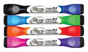 the board dudes 2 in 1 8 colors: double - ended 4 magnetic dry erase markers