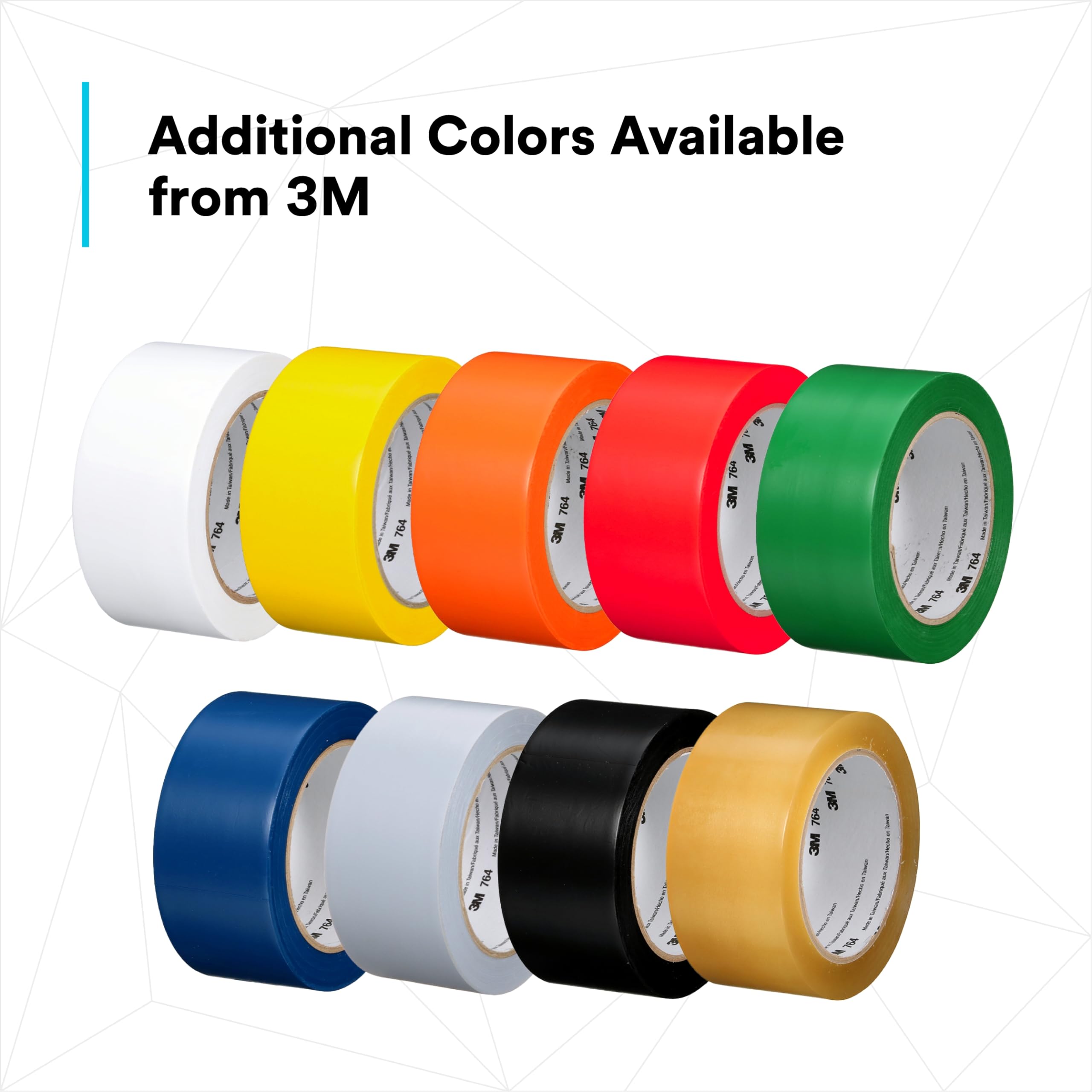 3M Vinyl Tape 764, General Purpose, 2 in x 36 yd, Black, 1 Roll, Light Traffic Floor Marking Tape, Social Distancing, Color Coding, Safety, Bundling