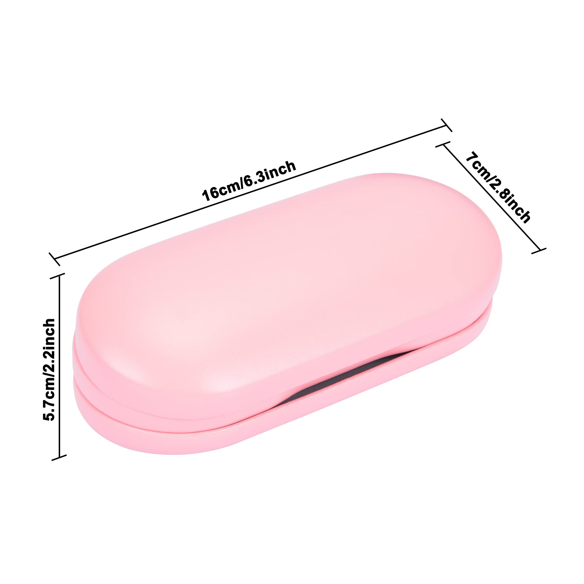 Muf 2 in 1 Contact Lens Case and Glasses Case,Double Sided Dual Use Design,Leak Proof & Portable,Tweezer and Contact Lens Solution Bottle Included for Travel Kit(Pink)