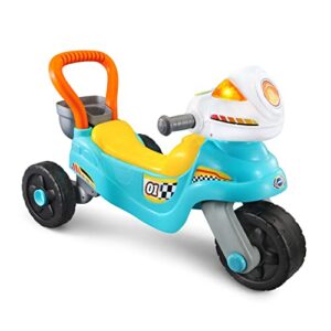 vtech 3-in-1 step and roll motorbike (frustration free packaging), teal, large