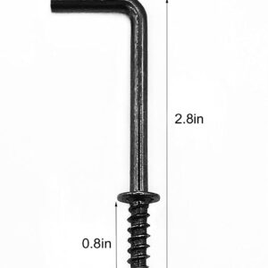 IDEALSV 2 Inch 1 Shape Screw Hooks L Shape Hooks 7 Shape Hooks Black (20 Pack)