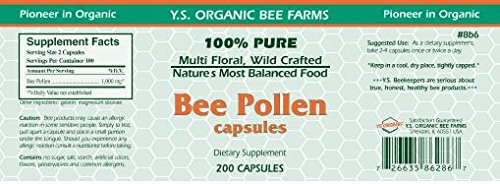 YS BEE FARMS Bee Pollen 550 MG, 200 CT