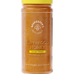 Superfood Honey by Beekeeper's Naturals - Bee Pollen, Royal Jelly, Propolis, Honey - Natural Energy, Immune Support, Mental Clarity, Athletic Performance (11.6 oz)