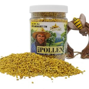 Goshen Amish Country Honey Extremely Raw BEE POLLEN Whole Granules Bee Pollen - 100% Pure Natural Health Benefits - Unfiltered | 8 Oz