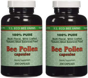 ys organics bee pollen - 200 capsules - pack of 2