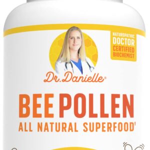 Bee Pollen from Dr. Danielle, Natural Bee Pollen Supplement, 500mg, 120 Veggie Capsules