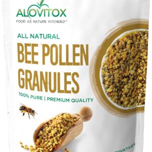 Alovitox Bee Pollen Granules 16 Oz | 100% Pure, Fresh Raw Bee Pollen | Superfood Packed Bee Pollen with Antioxidant, Protein, Vitamins & More | Nutritional Yeast & Gluten Free