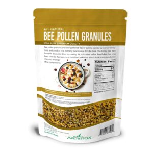 Alovitox Bee Pollen Granules 16 Oz | 100% Pure, Fresh Raw Bee Pollen | Superfood Packed Bee Pollen with Antioxidant, Protein, Vitamins & More | Nutritional Yeast & Gluten Free